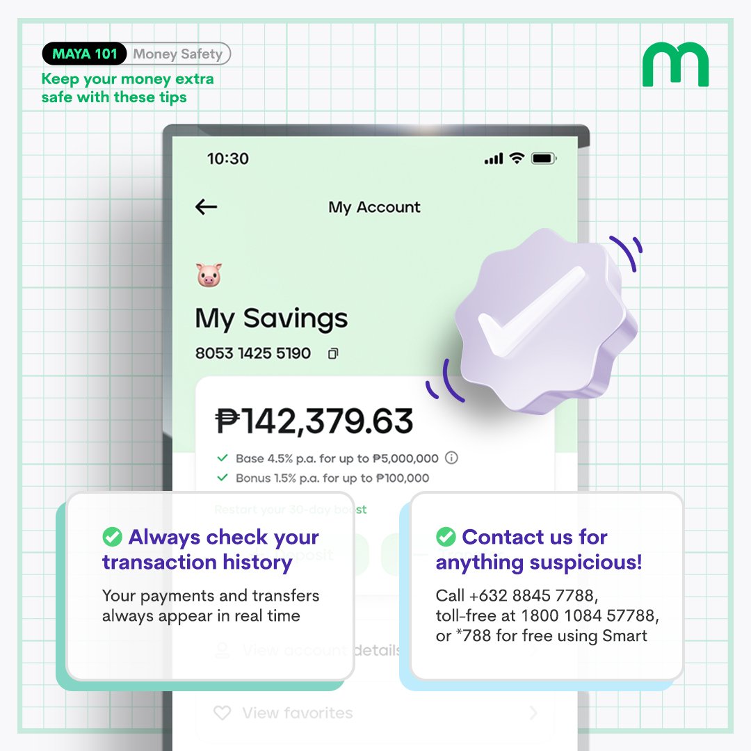 How can I keep my money safe with Maya?